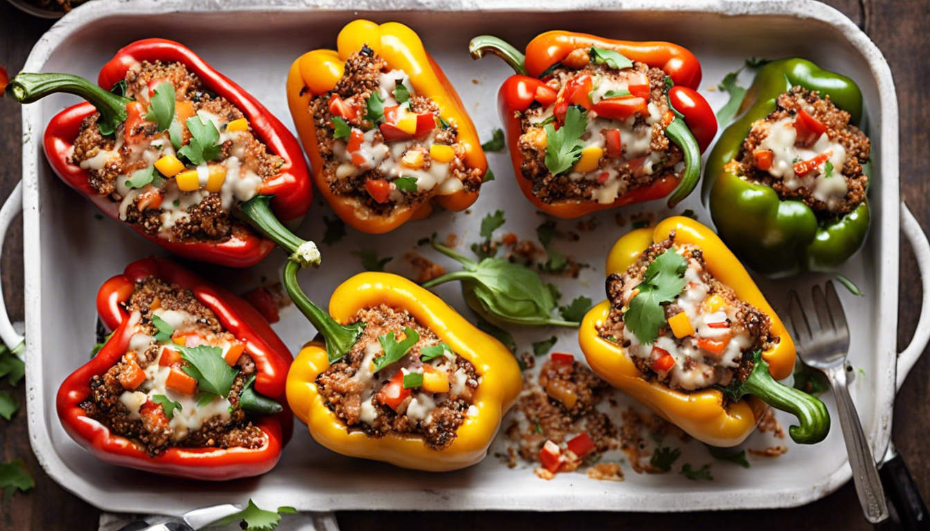 BBQ Quinoa Stuffed Peppers - Frank's Food Blog